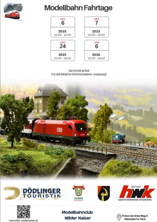 Weihnachtsausstellung Modelbahn Wilder Kaiser